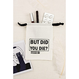 MEJOY 10 Pack Hangover Kit, 5x7 In BLACK Foil BUT DID YOU DIE Recovery Kit Bags for Bachelor Party, Bachelorette Bridal Shower Pouches With Drawstring, Wedding Favors Decor