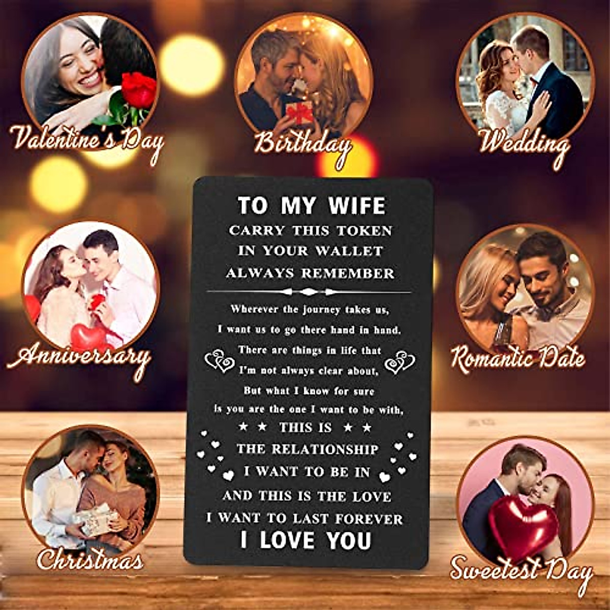 TGCNQ Wife Gifts To My Wife Wallet Card - Romantic Gifts for Wife for Mother's Day Christmas Valentines