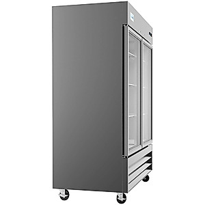KoolMore - RIR-2D-GD 54" 2 Glass Door Commercial Reach-in Refrigerator Cooler with LED Lighting - 47 cu. ft, Stainless Steel