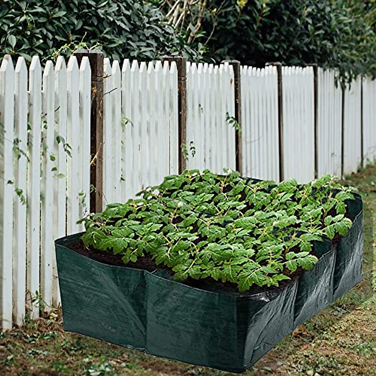 Fabric Raised Garden Bed, Garden Grow Bed Bags with 6 Divided Grids, Square PE Planting Pots with Drainage Holes, Planting Container Grow Bag Planter Pot for Growing Herbs, Flowers and Vegetables