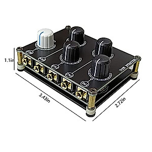mini 4-way audio mixer Stereo 4-in-1-out AUX, Passive 3.5mm line levels control