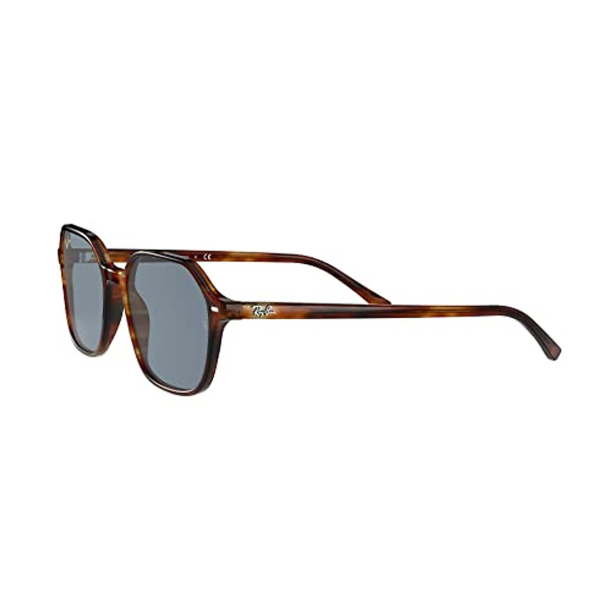 Ray-Ban RB2194 John Square Sunglasses, Striped Havana/Blue, 53 mm