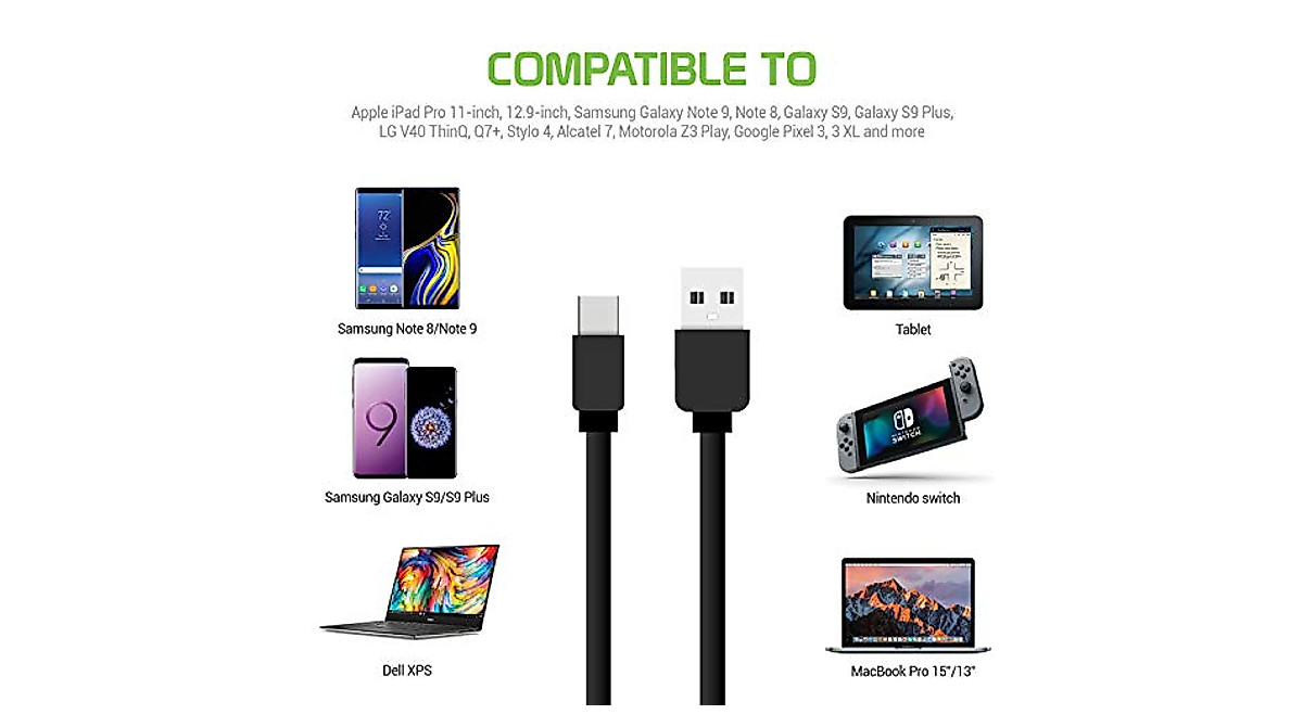 Retractable USB-C Cable, Type-C 3 Feet Charging Cable Compatible to ...