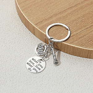 PHAETON 20PCS Microphone Keychian Musical Instrument Keychain Inspirational Gift Music Lover Gift Appreciation Gifts for Music Teacher Student Musicians Encouragement Gits Graduation Gifts