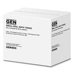 General Supply 500 Bath Tissue, 2-Ply, 500 Sheets Per Roll, White (Case of 96 Rolls)