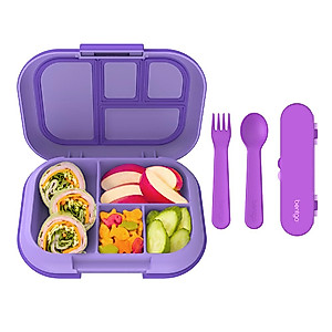 Bentgo® Kids Chill Lunch Box With Kids Reusable Plastic Utensils (Purple)