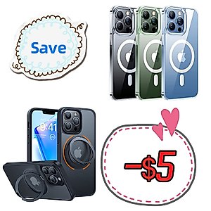 TORRAS 360°Rotatable Ring for iPhone 13 Pro Max Case [Compatible with Magsafe] with Stand, Magnetic Ring Holder Military Grade Shockproof Translucent Back Slim Fit Phone Case UPRO Ostand Pro, Black