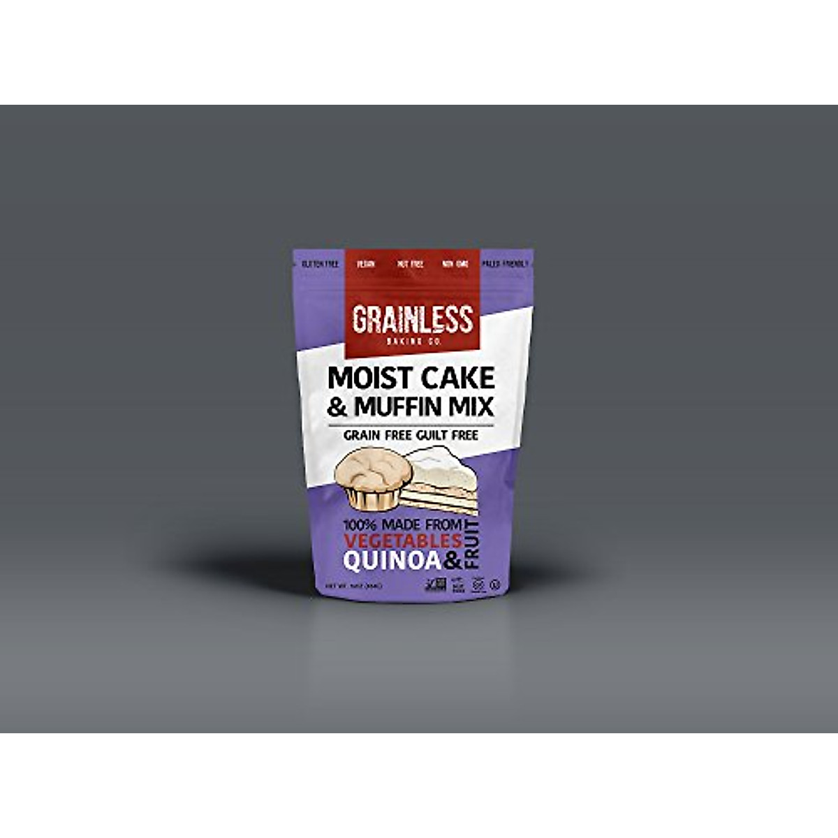 Grainless Grain Free Cake and Muffin Mix - Baking Mix for Grain-Less Cup Cakes, Grain Free Muffins | Gluten Free, Soy Free, Corn Free, Nut Free, Vegan, Paleo Friendly, OU Kosher, 1 Pack