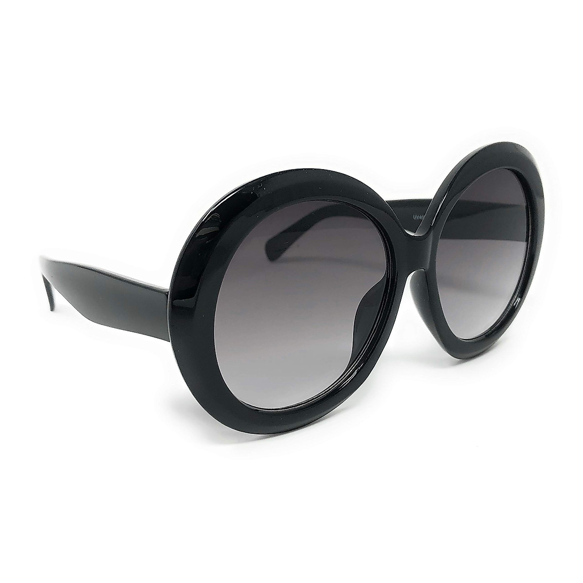 My Shades - Women's Oversize XL Circle Thick Frame Sunglasses Designer Inspired (Black, Gradient Smoke)