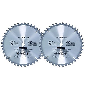 Table Saw Blade 𝑼𝒑𝒈𝒓𝒂𝒅𝒆 9 inch 5/8 Arbor 40T Universal Fit Common Steel Blade for Wooden (2 Pack) 9" Circular Saw Blade
