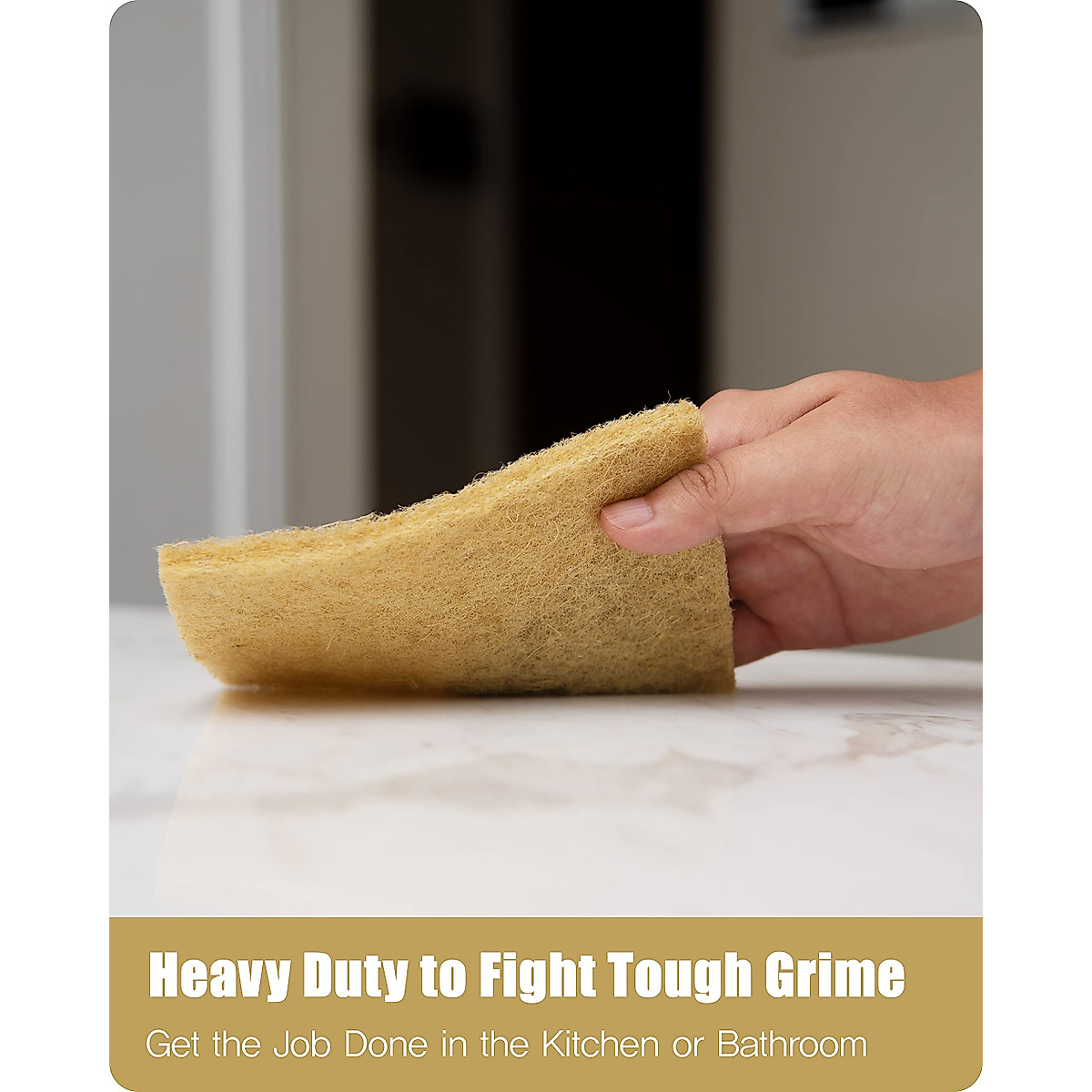 Foamstar Natural Scouring Pads 6 Pack- Non-Scratch Sisal Cleaning Scrub Pads for Dishes, Eco-Friendly Coconut Fiber Kitchen Scrubbers for Pans and Pots, Compostable, Biodegradable