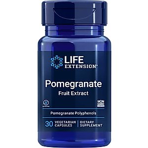Life Extension Pomegranate Supplement for Cardiovascular Health Support – Non-GMO, Gluten-Free - 30 Vegetarian Capsules