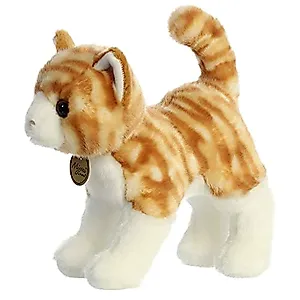 Aurora® Realistic Miyoni® Orange Tabby Cat Stuffed Animal - Lifelike Detail - Cherished Companionship - Orange 10 Inches