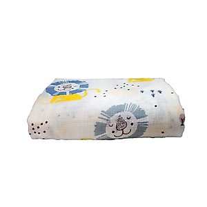 Baby Swaddle Blanket Unisex Swaddle Wrap Soft Muslin Swaddle Blankets Neutral Receiving Blanket for Boys and Girls, Large 47 x 47 inches(Lion)