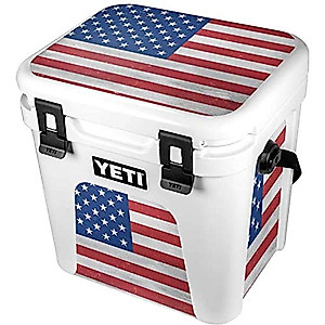 Skinit Decal Skin Compatible with YETI Roadie 24 Hard Cooler - Originally Designed American Flag Distressed Design