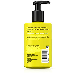 Clean & Clear Brightening Gel Facial Cleanser with Vitamin C, Lemon Extract & Glycerin, Oil-Free Daily Cleansing Face Wash Gel to Brighten Skin, Cleanse Oil & Dissolve Dirt, 7.5 oz