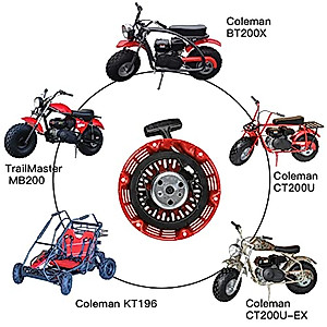 YOXUFA Recoil Pull Starter for Predator 196cc 212cc 6.5hp Coleman CT200U CT200U-EX BT200X KT196 Baja MB200 Trailmaster Hammerhead Massimo Harbor Freight GX120 GX160 GX200 Mini Bike Go Kart Cart Engine