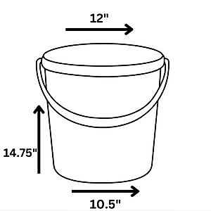 House Naturals 2 Gallon Blue Made in USA Food Grade BPA Free Bucket Pail with White Screw On Lid (Pack of 5) (with White lids)
