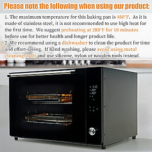 Eyourlife Air fryer Basket for Oven 15 x 11 Inches, Small & Large Set of Stainless Steel Non Toxic Baking Pan Cookie Sheet, Grill Basket with Drip Tray, Bakeware Sets Rack PFAS Free for Christmas