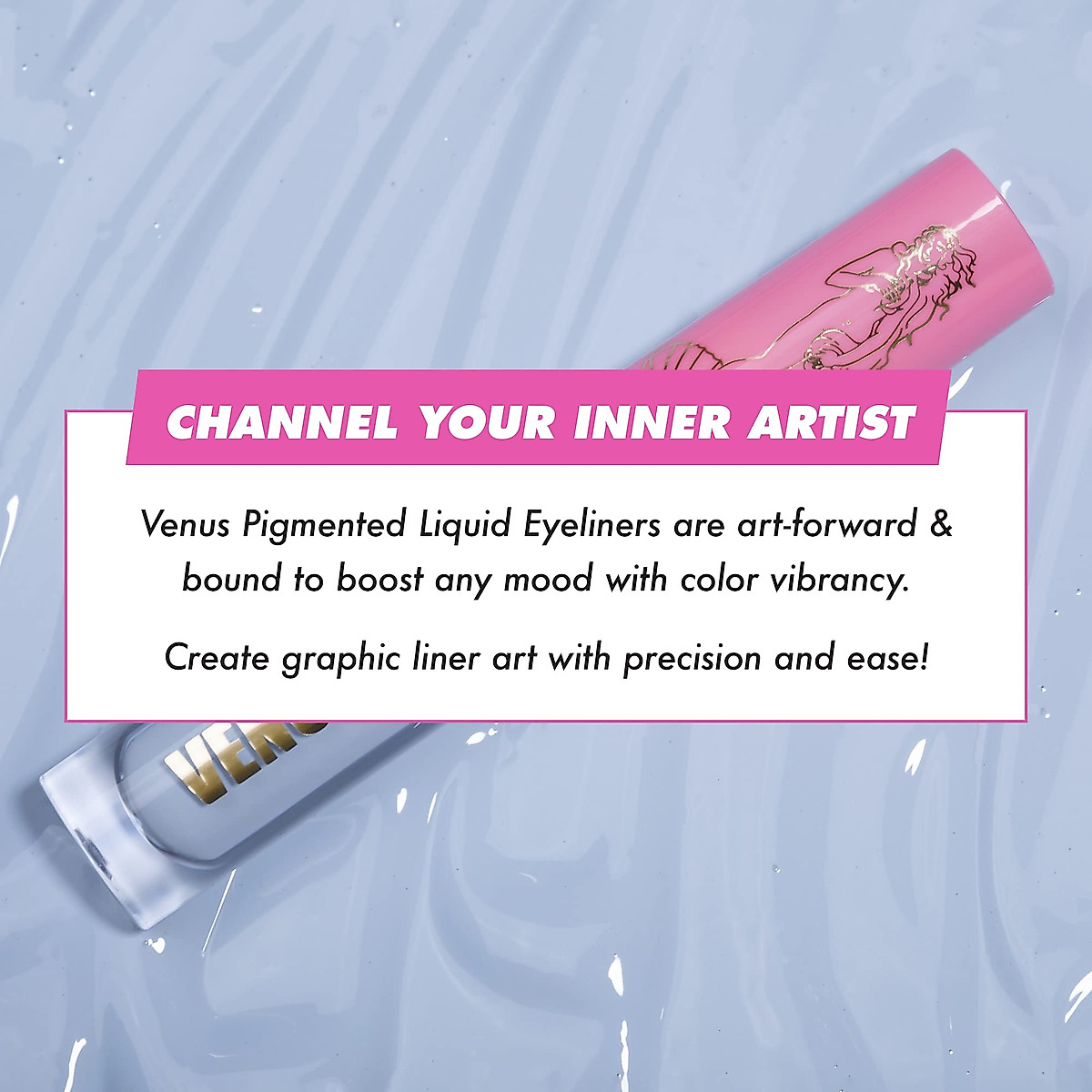 Lime Crime Venus Pigmented Liquid Eyeliner with Precision Brush, Dew Drop (Light Blue) - Ultra Matte Water-Based Formula is Long-Lasting, Smudge-Proof & Quickly Dries - Vegan & Cruelty-Free