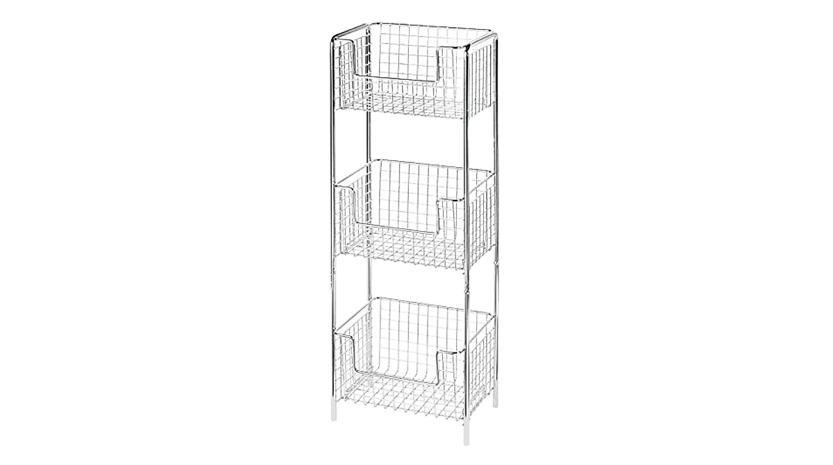 mDesign 3-Tier Storage Tower Rack for Kitchen Pantry