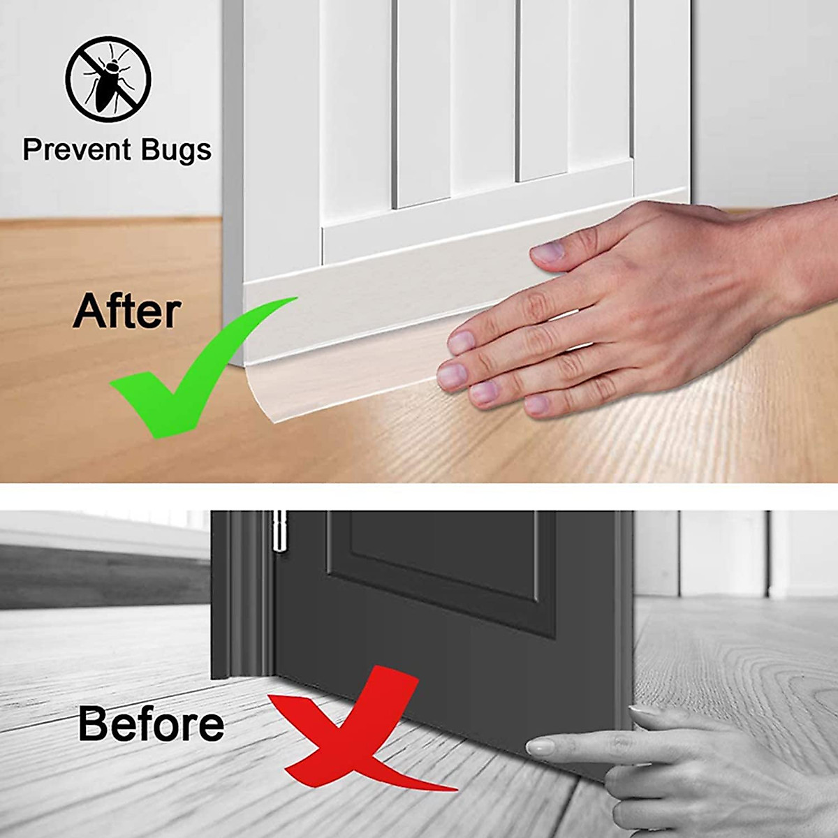 Weather Stripping Door Seal Strip, Ablink Adhesive Door Sealing Strip for Doors and Windows Gaps, Silicone Door Sealing Sticker Door Draft Stopper, 25mm