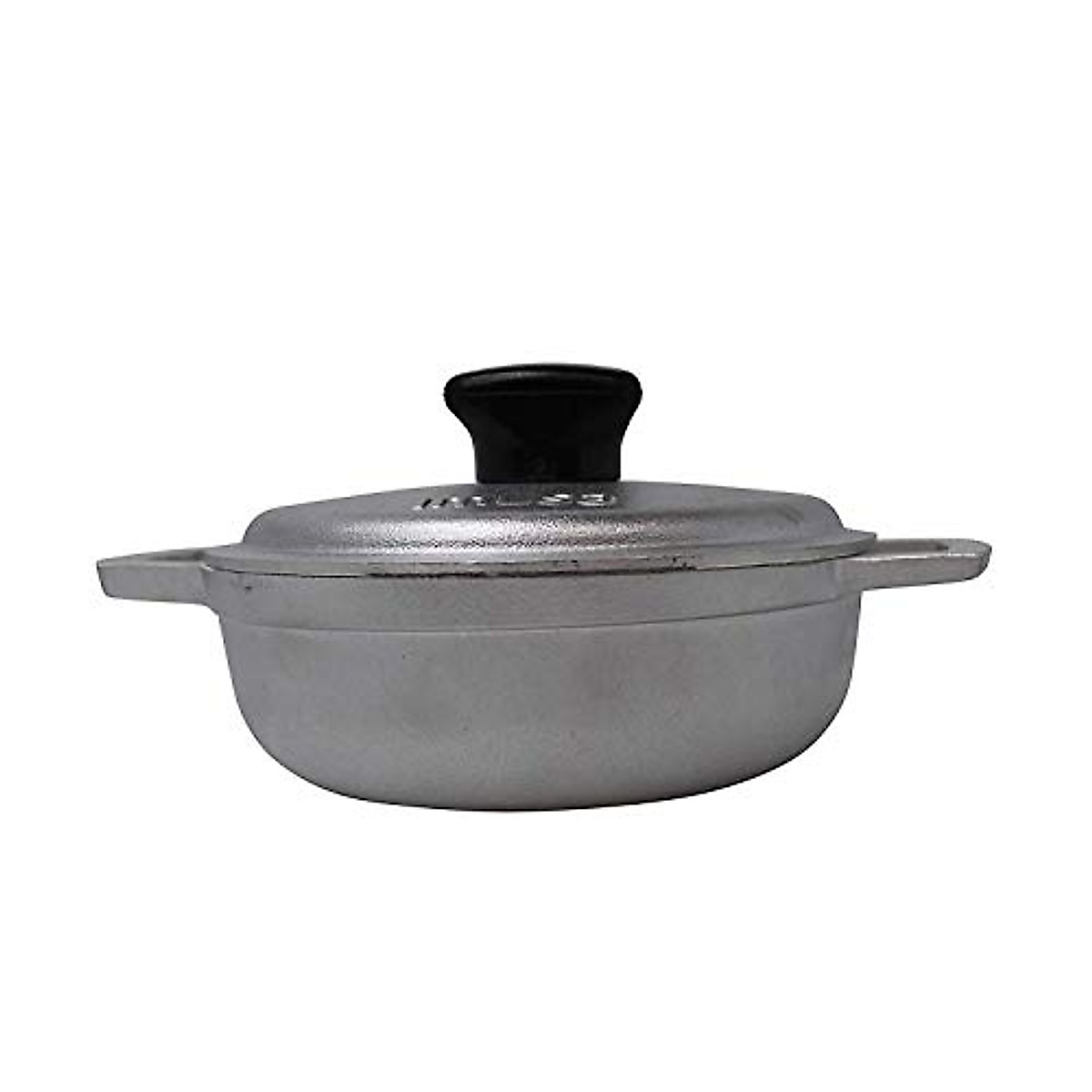 IMUSA USA 0.7Qt Traditional Colombian Mini Caldero (Dutch Oven) for Cooking and Serving, 0.7 Quart, Silver