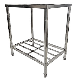 Outdoor Sink Single Bowl Free Standing Stainless Steel Sink Set with Faucet Drain Basket, Shelf, Kitchen Utility Sink for Restaurant, Bar, Laundry, Garage, Backyard, Camping 28.3"×19.3"×31.5"