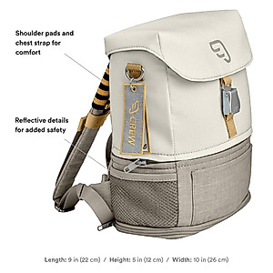 JetKids by Stokke Crew BackPack, White - Kid’s Lightweight Expandable Bag - Great for School & Travel - Adjustable & Water-Resistant - Best for Ages 2-7