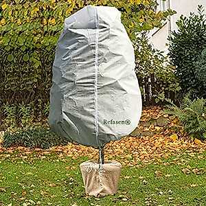 Refasen Plant Covers Freeze Protection,90”H X75”W 2.2oz Frost Blankets for Outdoor Plants Frost Cloth with Zipper Drawstring-Protect Trees Shrubs from Cold Frost Wind Pest