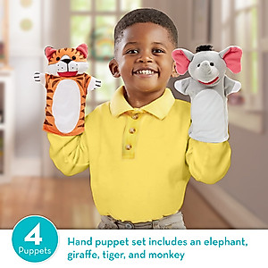 Melissa & Doug Zoo Friends Hand Puppets Puppets and Theaters Themed Puppet Sets 3+ Gift for Boy or Girl