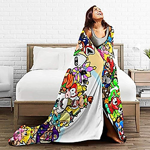 Taodfng Su-per Ma-Rio Blanket Flannel Summer Air Conditioner Super Soft Plush Fleece Throw Blanket Home Bed Sofa All Season 80"" x60