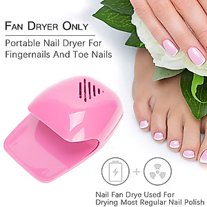 Nail Polish Blower, Small Size Lightweight Nail Polish Fan Dryer Portable Electric for Women for Homes and Travel for Nail Salons Parties(Pink)