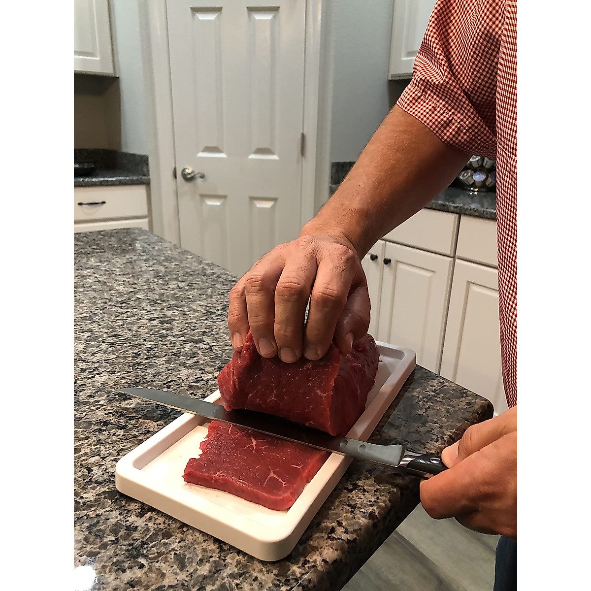 Premium Manual Beef Jerky Meat Slicer Cutting Board with Professional 10 inch Carving and Slicing Knife