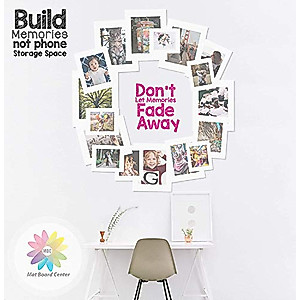 Mat Board Center, Pack of 10, 8x8 for 4x4 White Photo Picture Mats - Acid Free, 4-ply Thickness, White Core - for Pictures, Photos, Framing