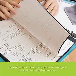 Rocketbook Filler Paper Variety Pack | Lined Wide Ruled, Dot Grid, Graph Reusable Notebook Paper (8.5" x 11") | Scannable Binder Paper | 18 Double Sided Sheets, Pen, and Cloth White