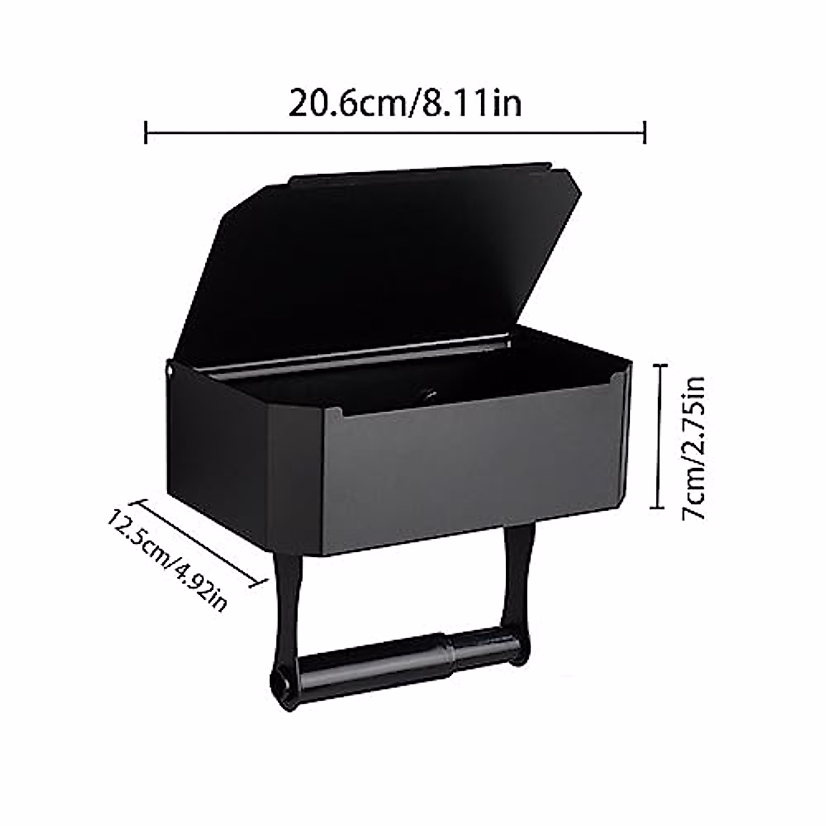 Stainless Steel Toilet Paper Holder with Shelf | Wall Adhesive Toilet Paper Storage | Bathroom Tissue Roll Holder with Wipes Organizer for Convenient AccessOrganizer