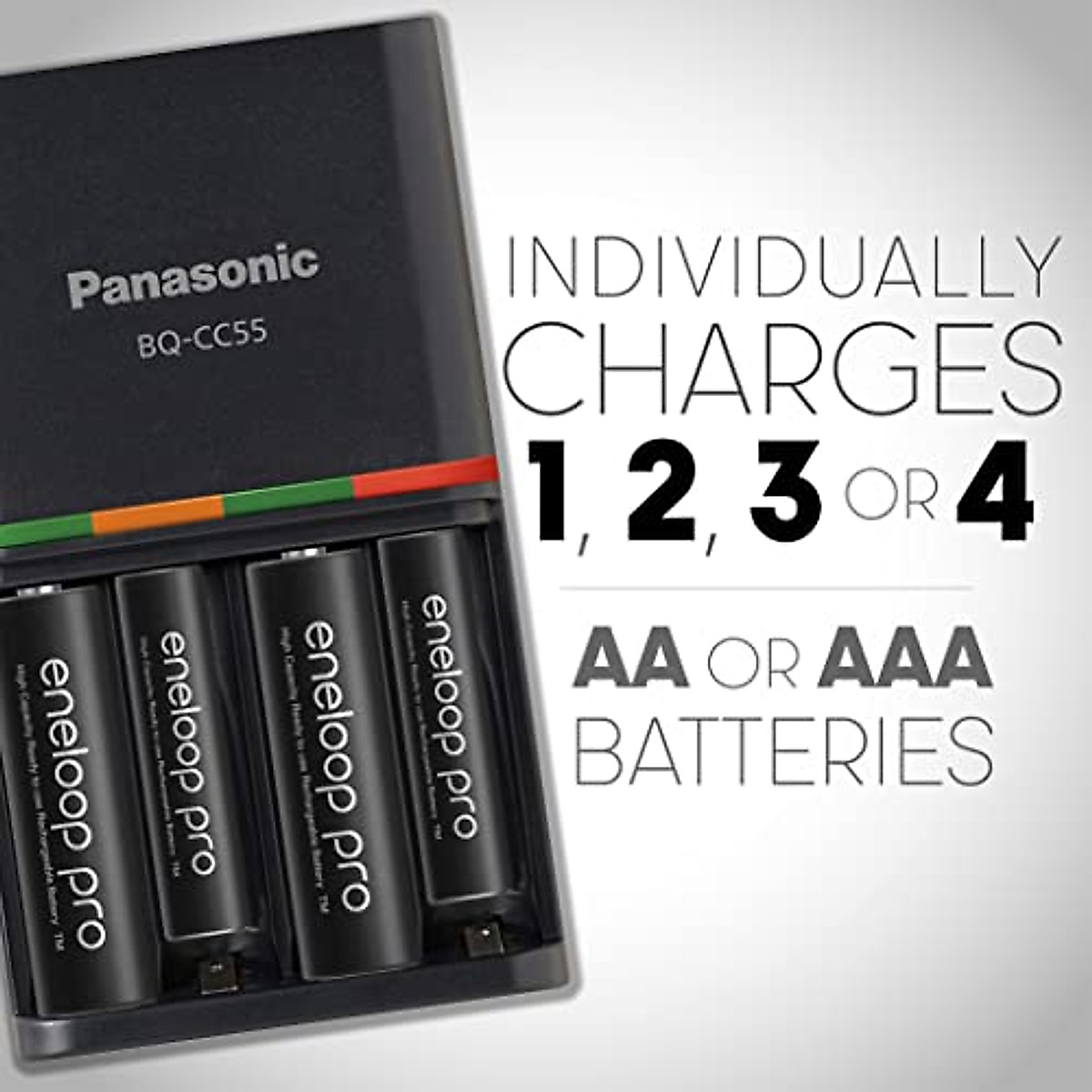 Panasonic K-KJ55KHC4BA Advanced 4 Hour Quick Battery Charger with 4AA eneloop pro High Capacity Rechargeable Batteries