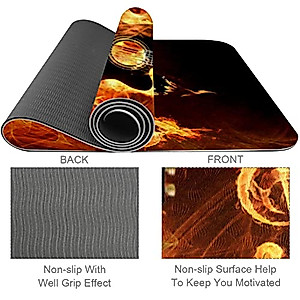 Yoga Mat, Yoga Mats for Home Workout, Workout Mat, Exercise Mats, Pilates Mat, Flame Note Guitar