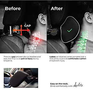 LUDESS Car Headrest Pillow, Car Neck Pillow, Roadpal Adjustable Headrest, Car Seat Head Support, Road Pal Headrest, Car Seat Headrest Pillow, Neck Pillow for Car