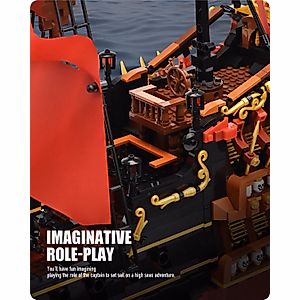 Nifeliz Queen Pirate Ship, Large Pirate Ship Building Block Kit, Creative Model Set and Assembly Toy for Adults (3,694 Pieces)