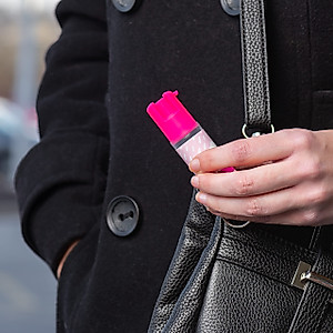 SABRE Pepper Spray With Key Ring, 25 Bursts, 10-Foot (3-Meters) Range, UV Marking Dye, Twist Lock Safety, Supports The National Breast Cancer Foundation (NBCF), Pink