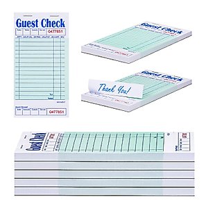 Methdic Guest Checks Server Note Pads 250 Orders Waitress Notepad for Restaurants (5 Books)