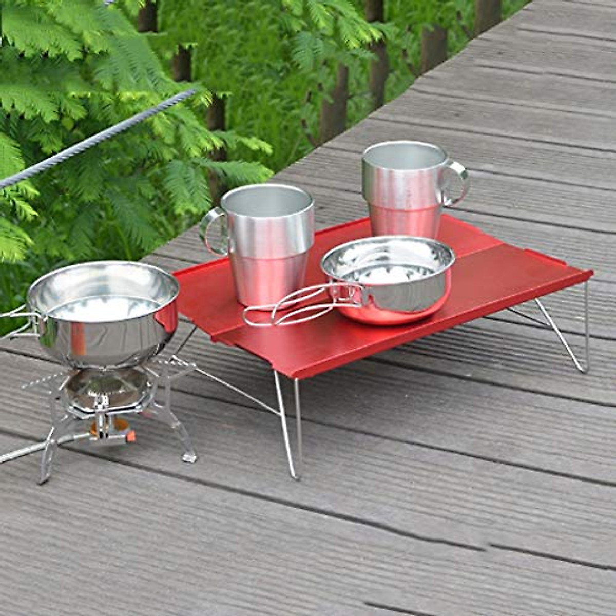 DOUBAO Camping Tables Picnic Lightweight Camping Furniture Portable Outdoor Hiking Desk Aluminum Plate Folding Table Barbecue