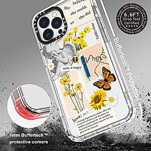 MOSNOVO Case for iPhone 13 Pro Max, [Buffertech 6.6ft Military-Grade Drop Protection] [Anti Peel Off Tech] Clear TPU Bumper Phone Case Cover Design - Vintage Collage Art