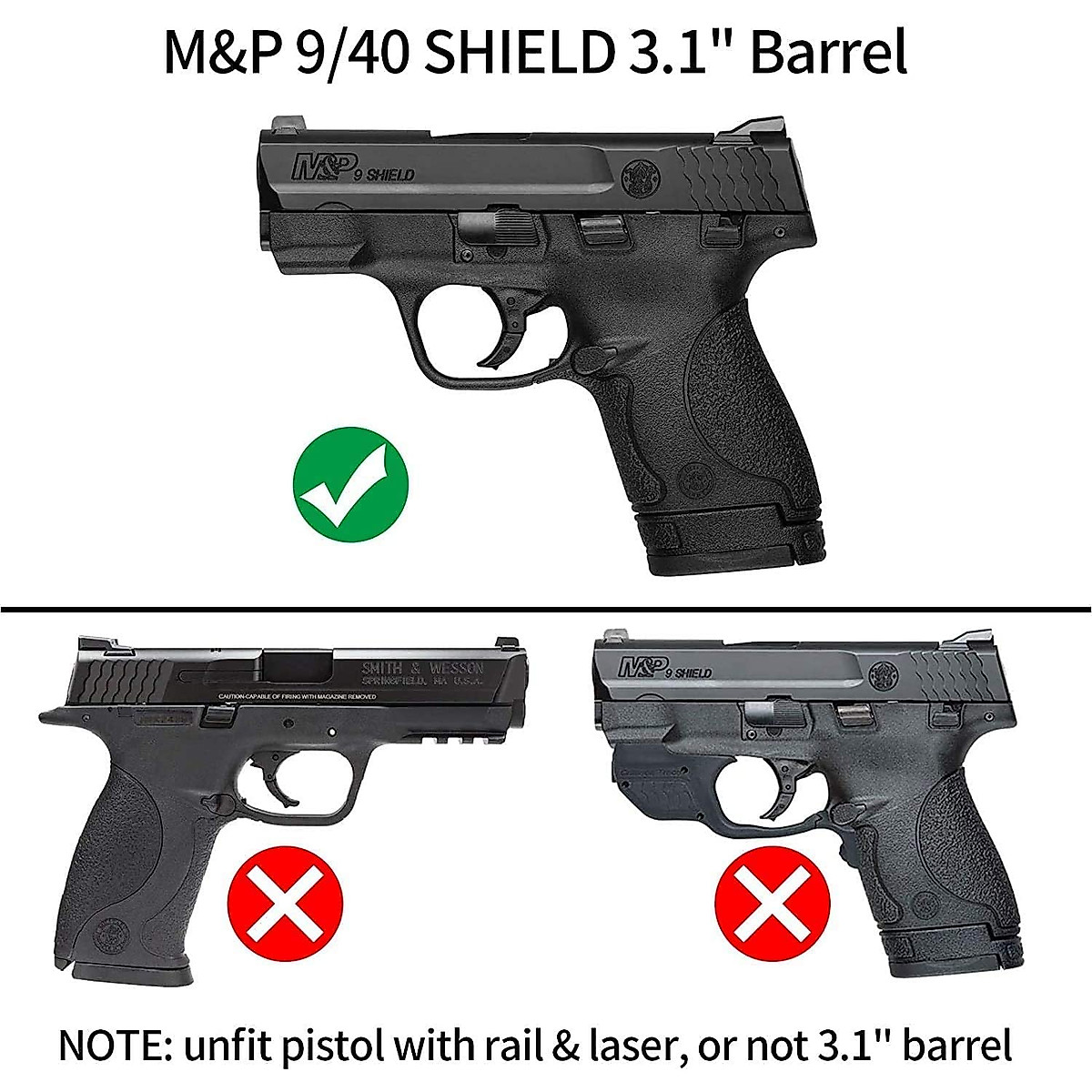 M&P Shield 9mm Holster,Shield Plus Holster for Smith & Wesson M&P Shield 9mm.40 3.1” Barrel,Index Finger Release,Durable Polymer,Holsters Fit Shield M2.0-9mm/.40(3.1" Barrel),Belt Clip,Right Hand