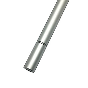 BoxWave Stylus Pen Compatible with Jio Phone Next - DualTip Capacitive Stylus, Fiber Tip Disc Tip Capacitive Stylus Pen for Jio Phone Next - Metallic Silver