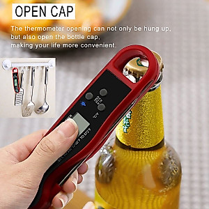 Meat Thermometer-Food Thermometer Compatible Bottle Cap Opening,Used for Cooking Kitchen Candy Meat Digital Thermometer,Instant Read Meat Thermometer for Oil Deep Fry BBQ Grill Smoker