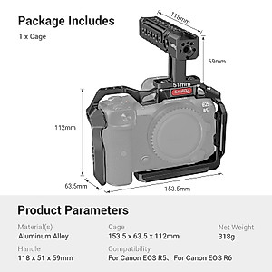 SmallRig Camera Cage Kit for Canon R5 and R6 3185