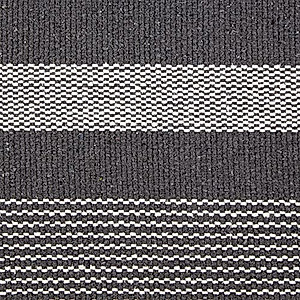 DII Woven Rag Rug Collection Recycled Yarn Cabana Stripe, 2x3', Gray